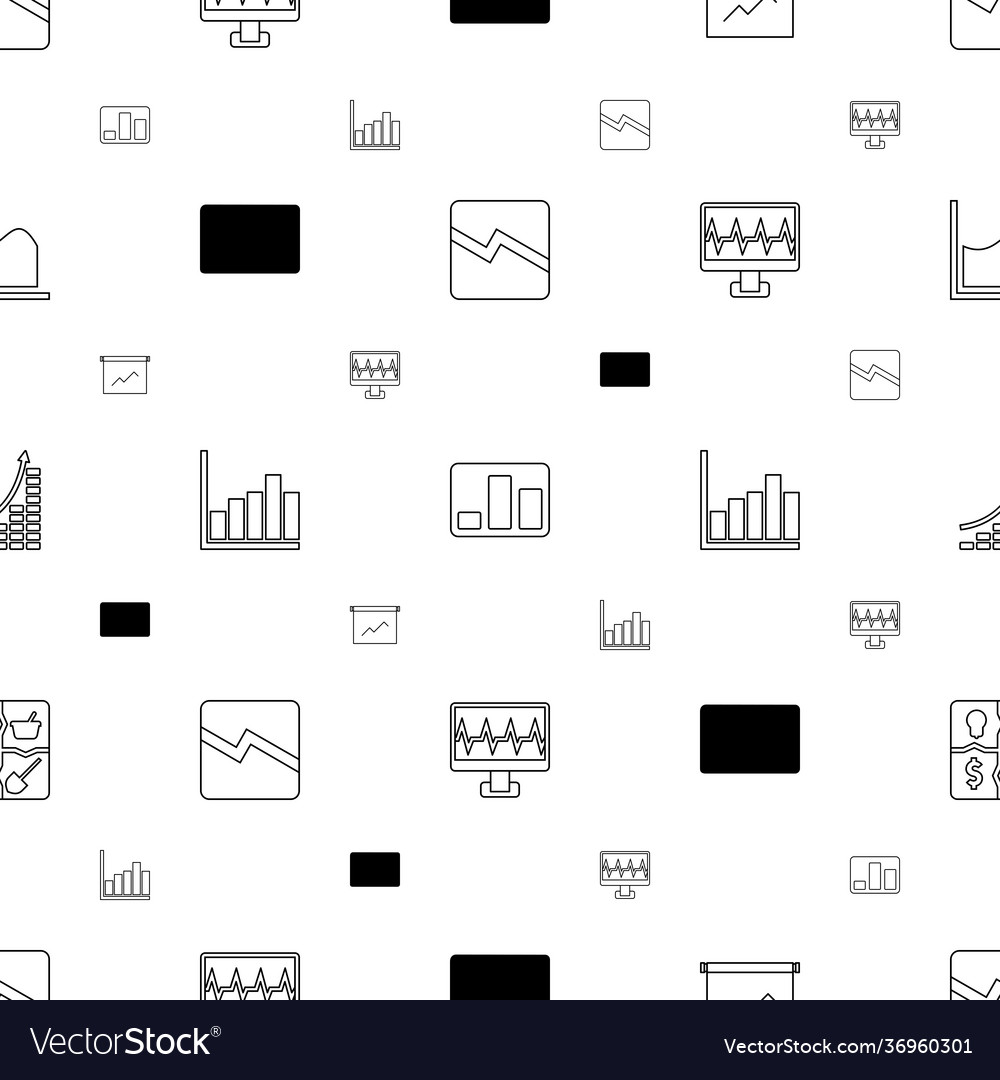 Graph icons pattern seamless white background Vector Image