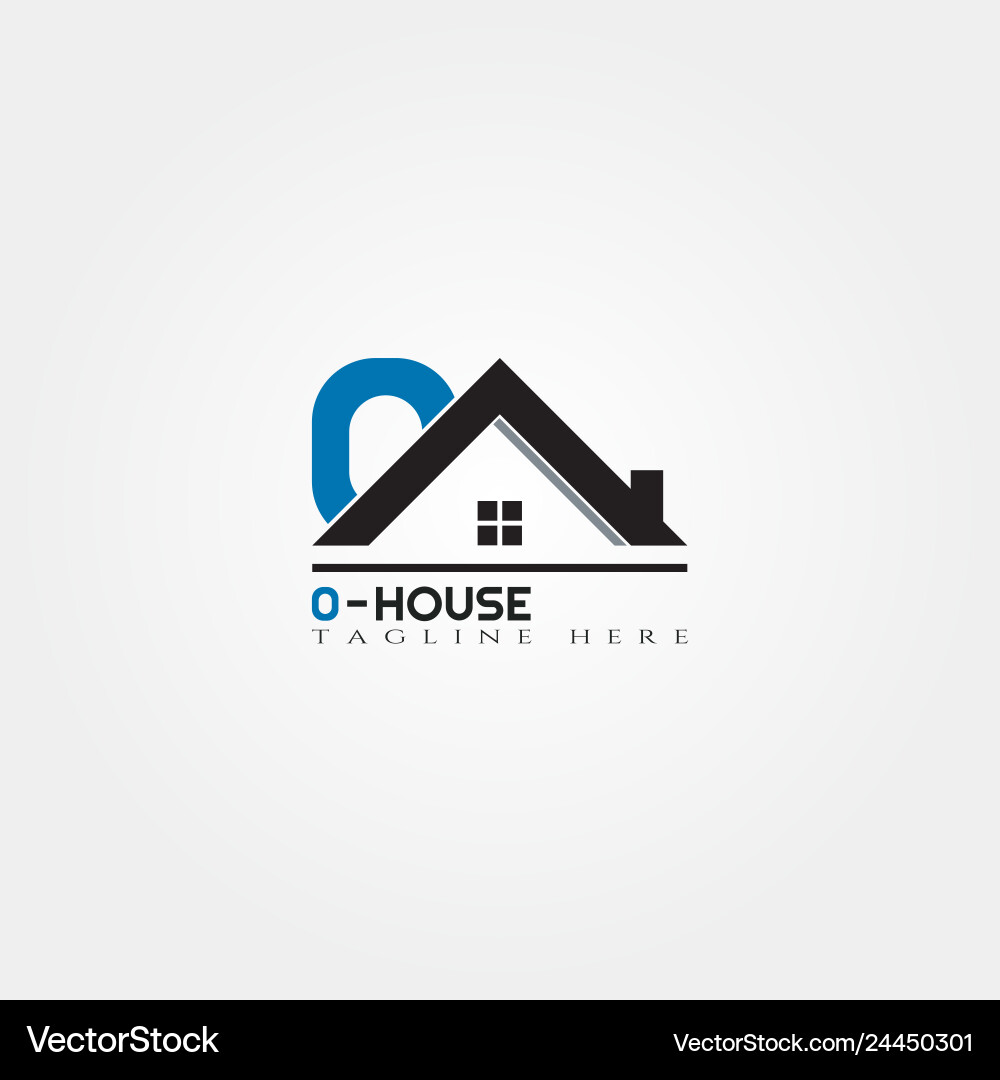 House icon template with o letter home creative Vector Image