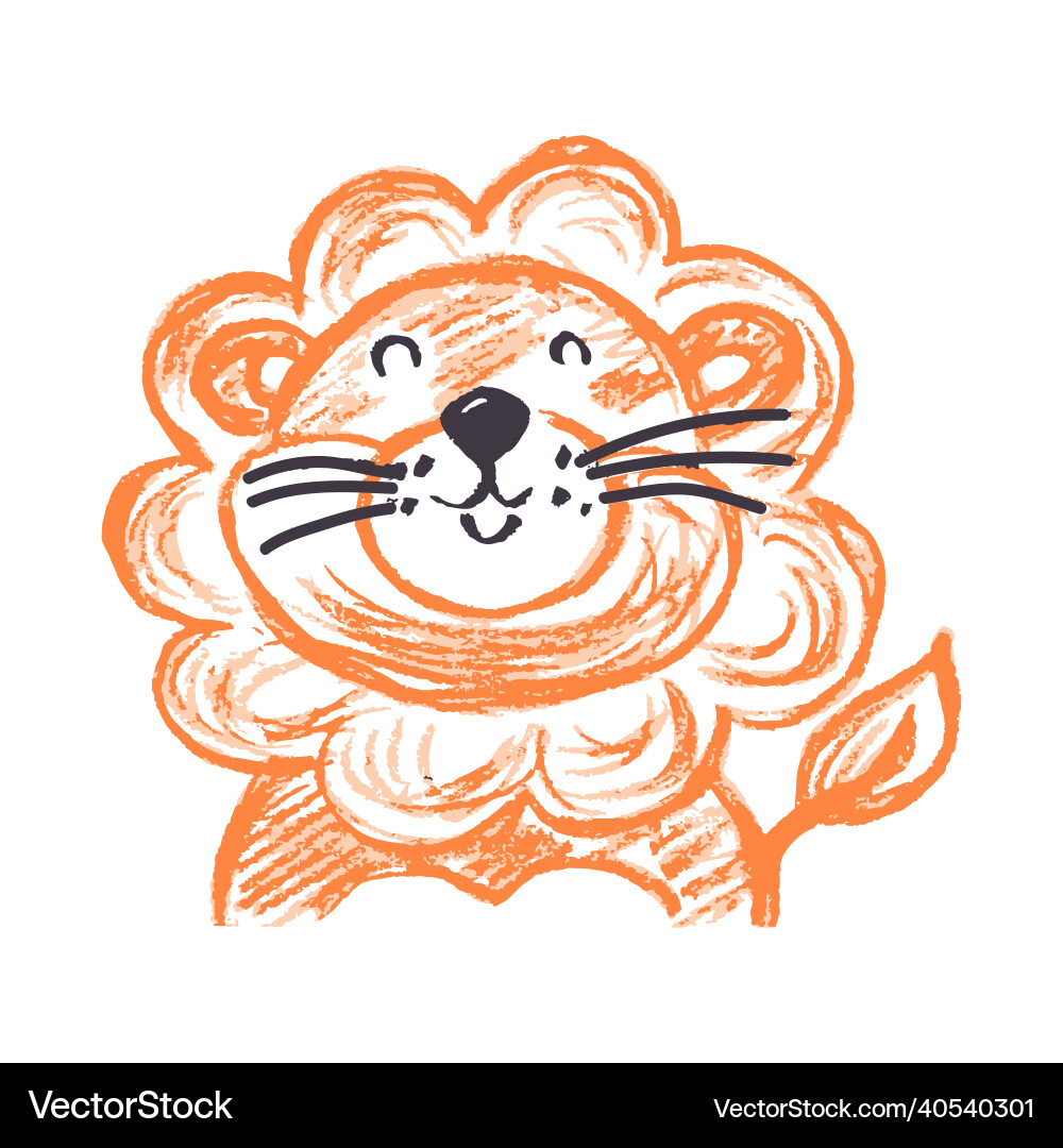 Icon in hand draw style drawing with wax crayons Vector Image