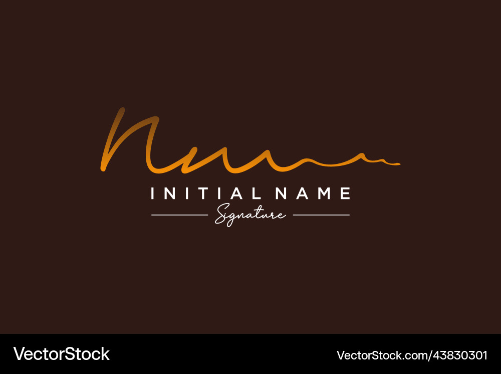 Initial nm signature logo template hand drawn Vector Image