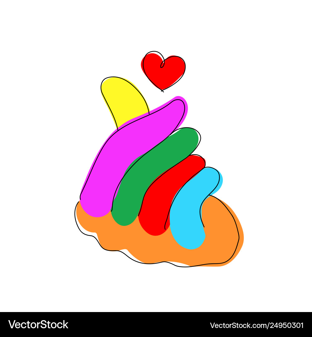 Korean heart sign hand gesture Royalty Free Vector Image