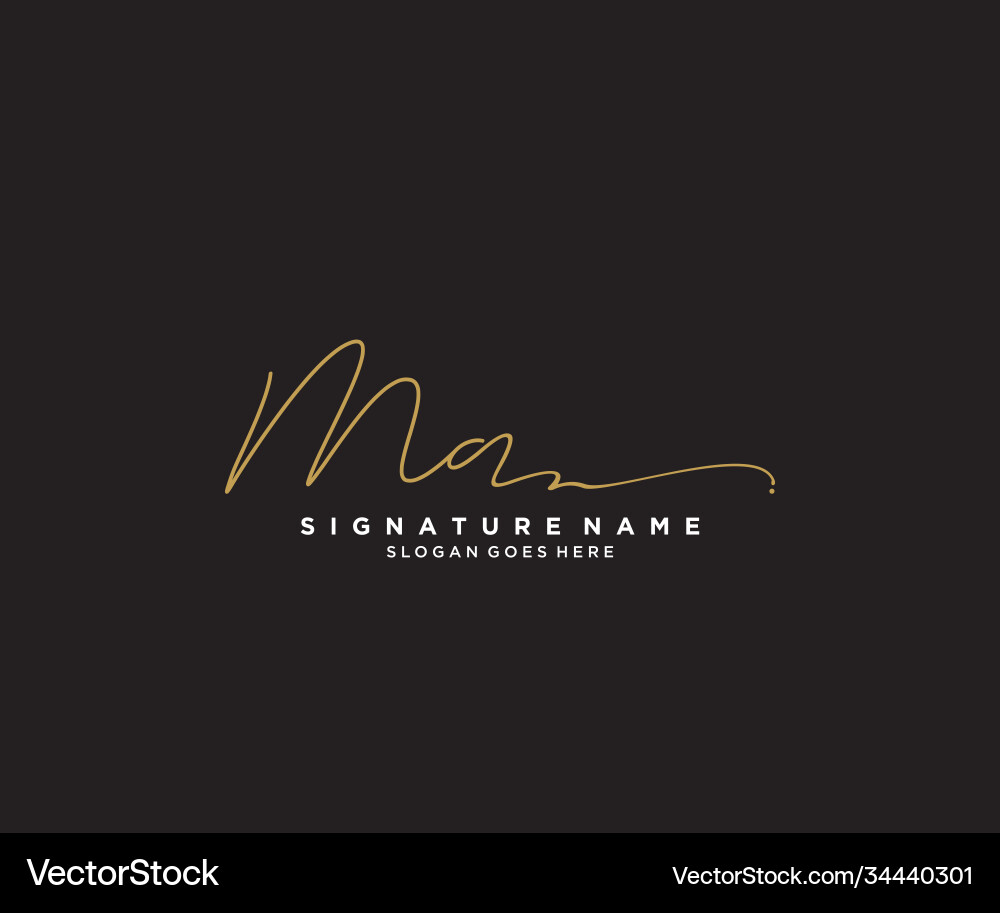 Letter ma signature logo template Royalty Free Vector Image
