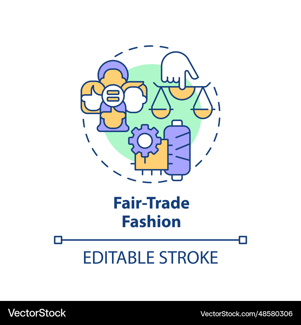 2d customizable thin line icon fair trade fashion Vector Image