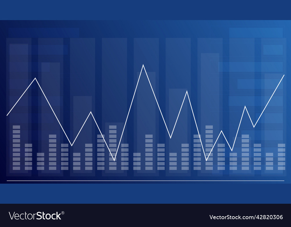 Abstract blue background and graph Royalty Free Vector Image