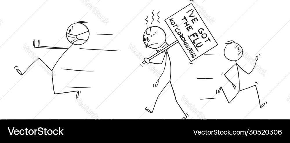 Cartoon sick man with flu walking on the Vector Image