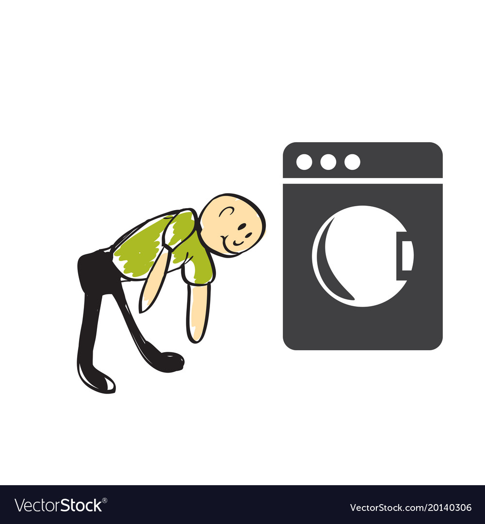 Cleaner machine washable items Royalty Free Vector Image