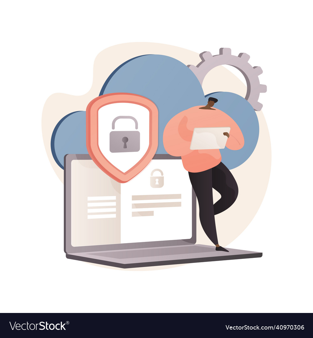 Cloud computing security abstract concept Vector Image