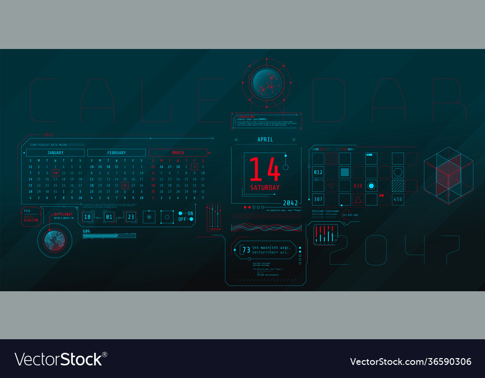 Composition computer hud interface Royalty Free Vector Image
