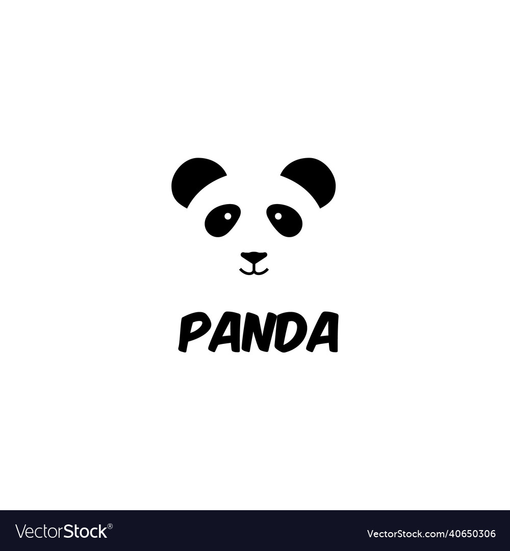 Cute panda face head logo design icon Royalty Free Vector