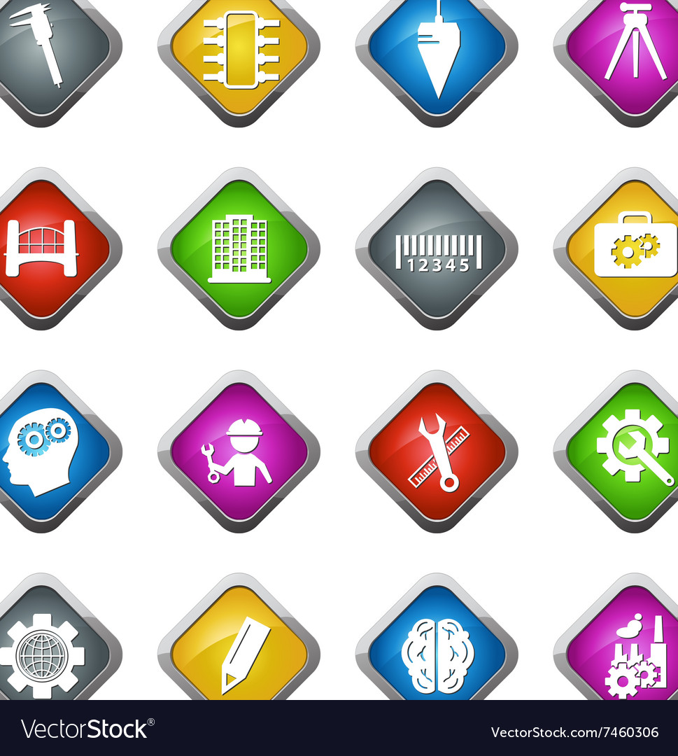 Engineering icons set Royalty Free Vector Image