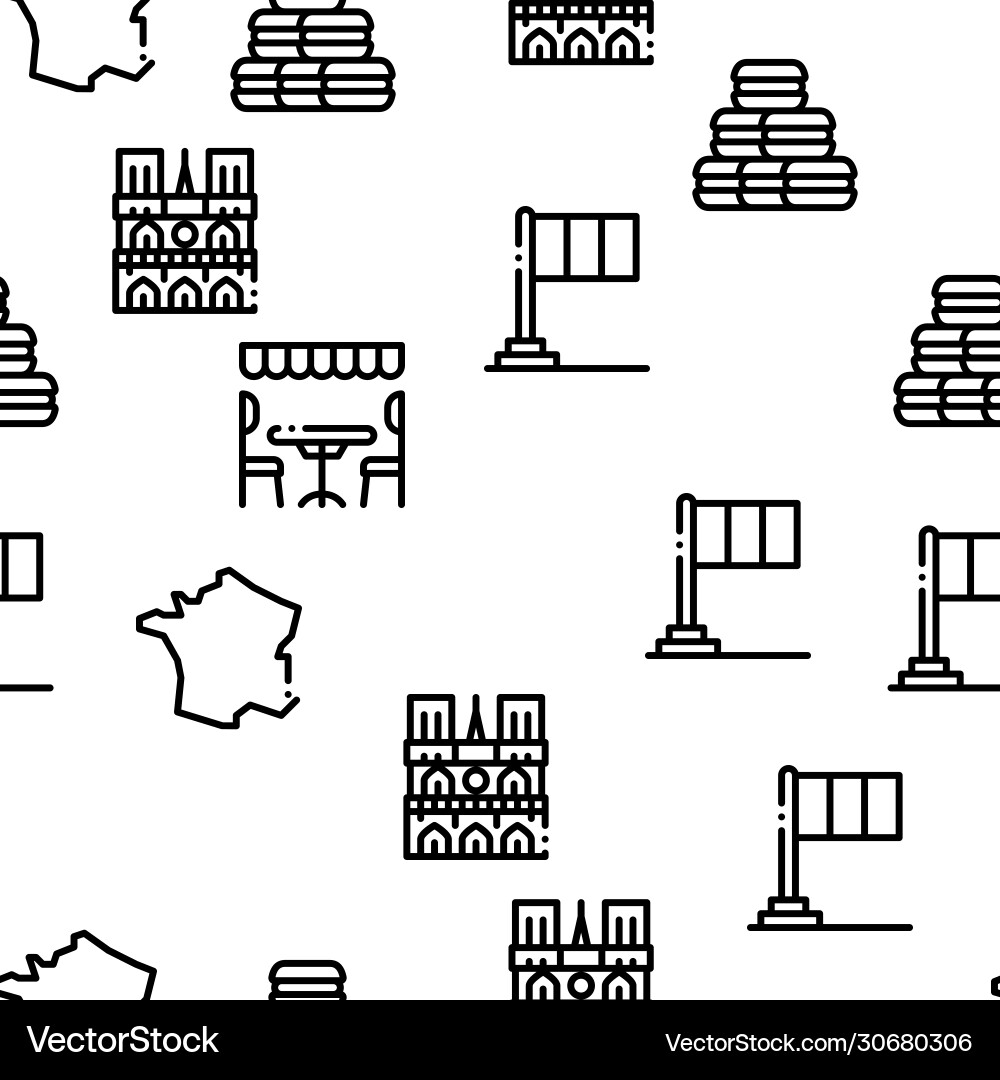 France country travel seamless pattern Royalty Free Vector