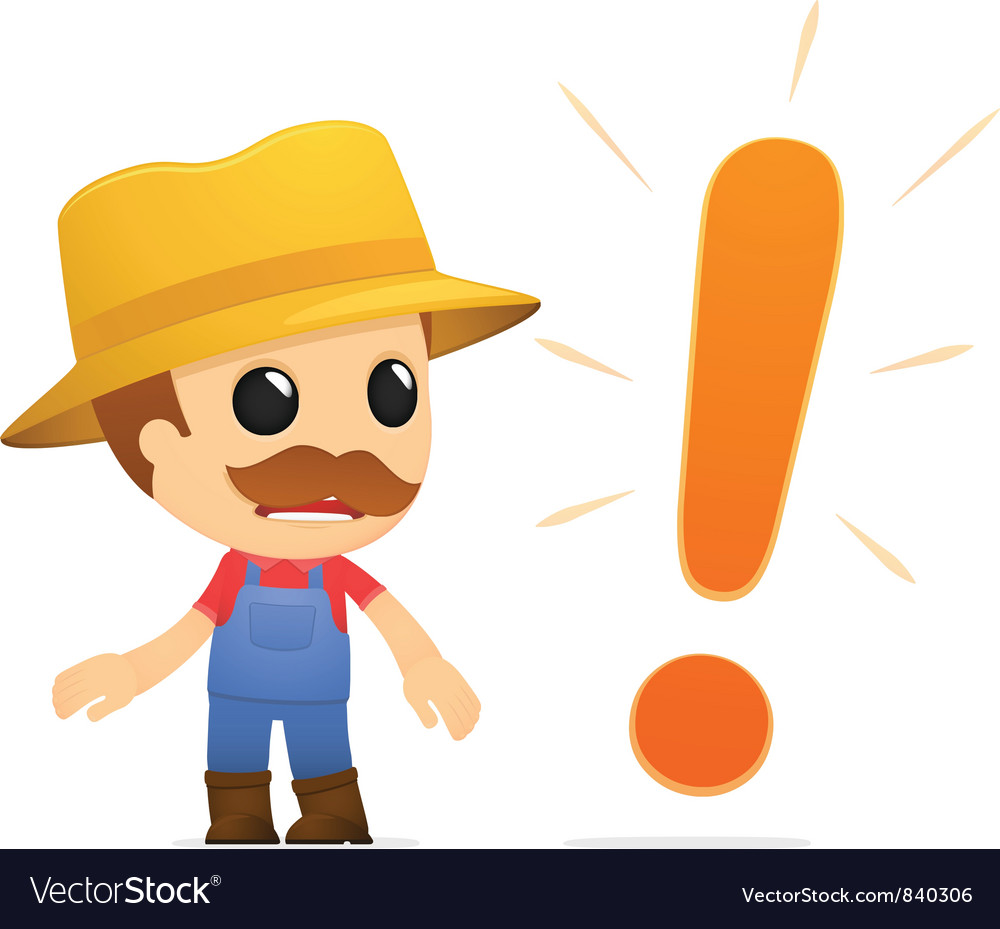 Funny cartoon farmer Royalty Free Vector Image Funny cartoon farmer Royalty Free Vector Image