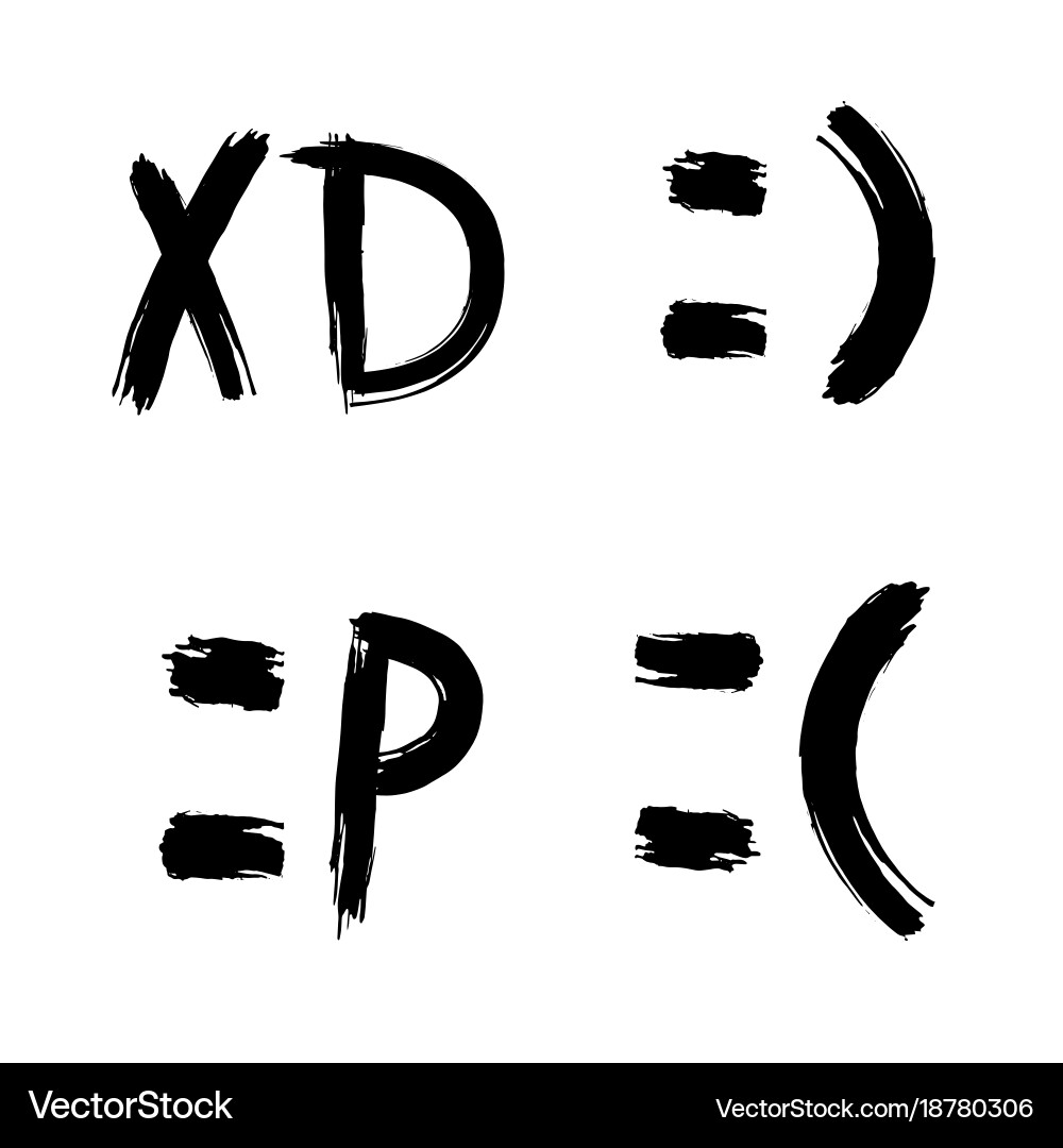 Hand drawn set of emoji Royalty Free Vector Image