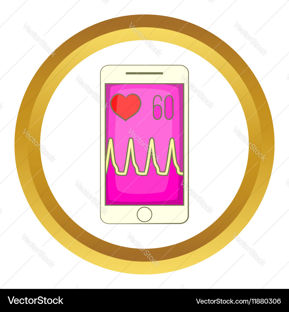 Health app on a smartphone icon Royalty Free Vector Image