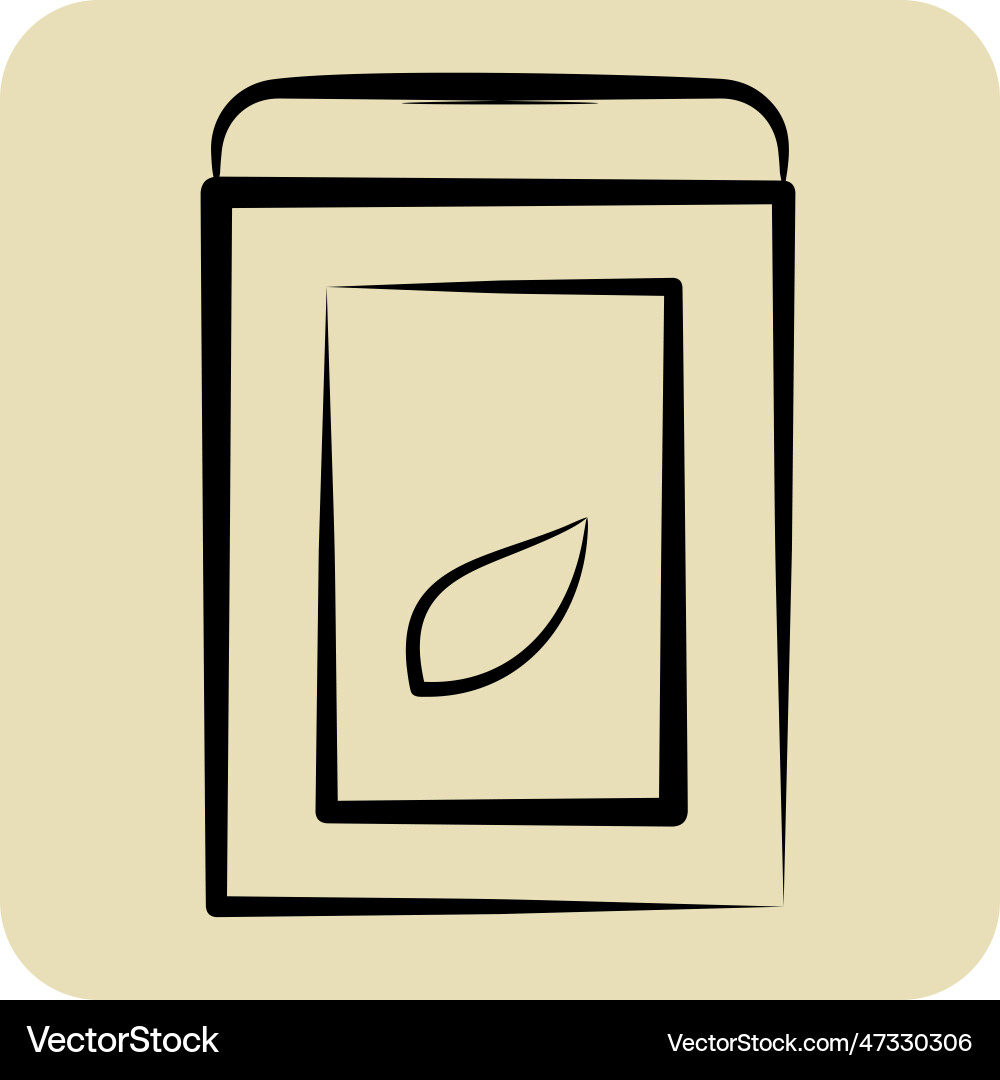 Icon tea box related to tea symbol hand drawn Vector Image