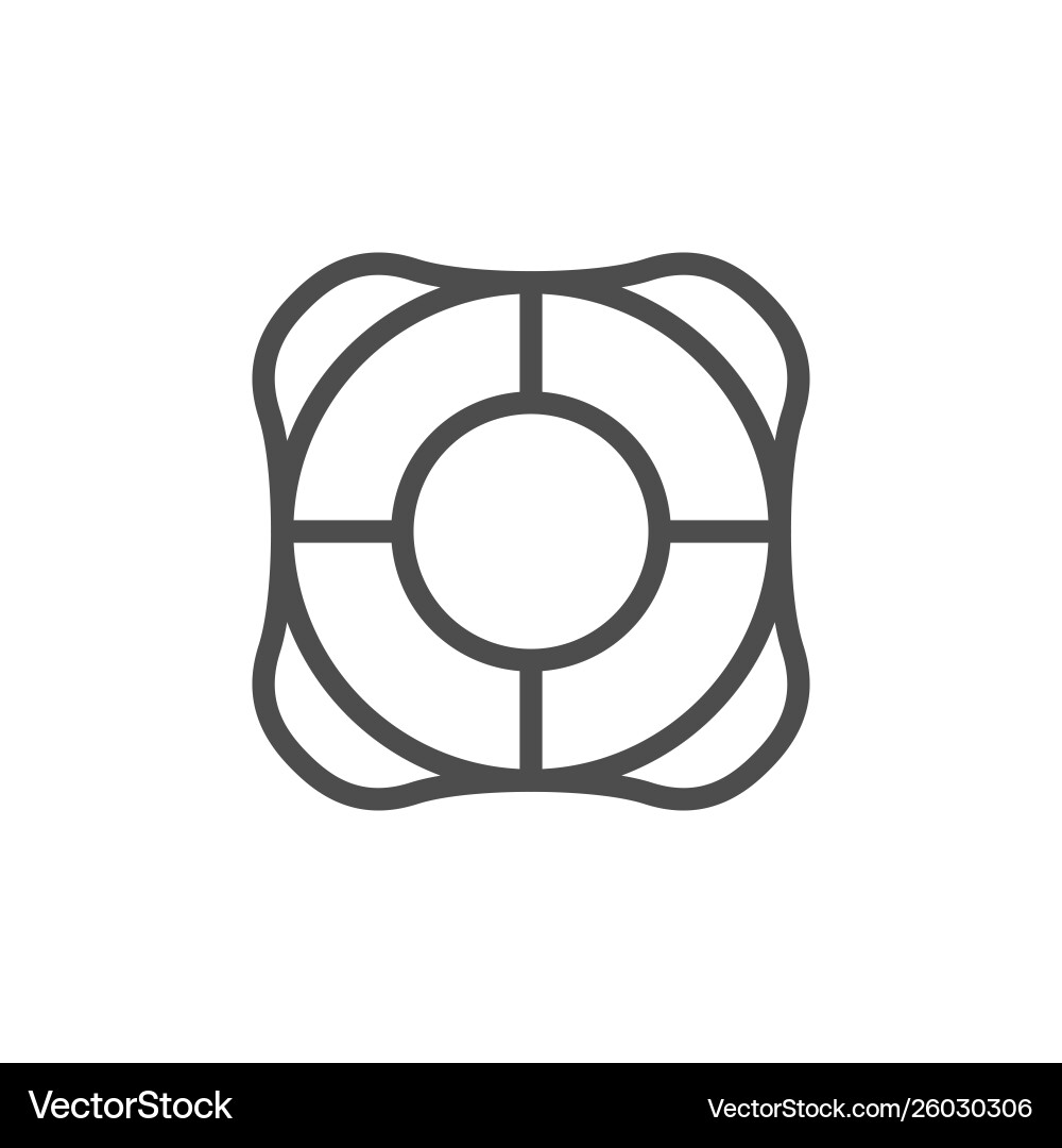 Lifebuoy line outline modern icon Royalty Free Vector Image