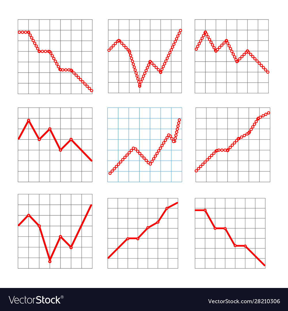 Line business graphs showing performance and sales