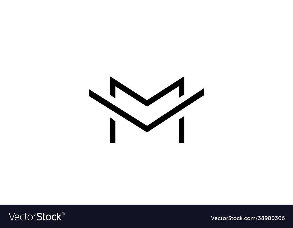 M black and white line alphabet letter logo Vector Image M black and white line alphabet letter logo Vector Image