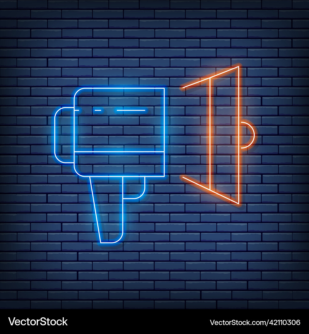 Megaphone Loudspeaker Neon Sign Royalty Free Vector Image