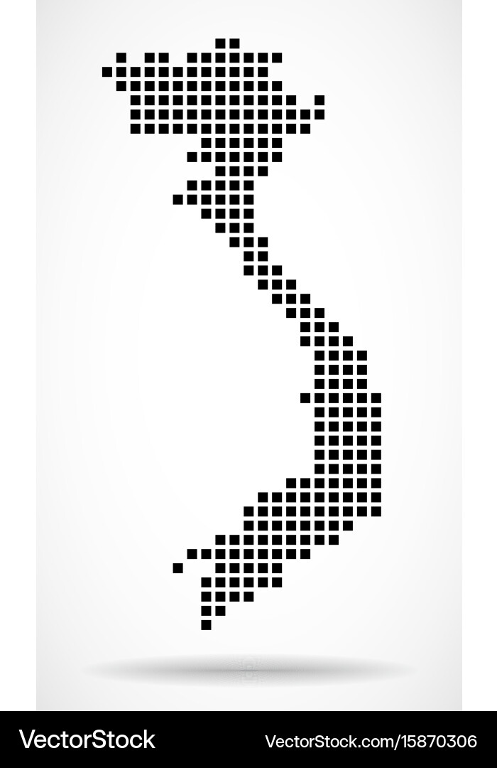 Pixel map of vietnam eps 10 Royalty Free Vector Image