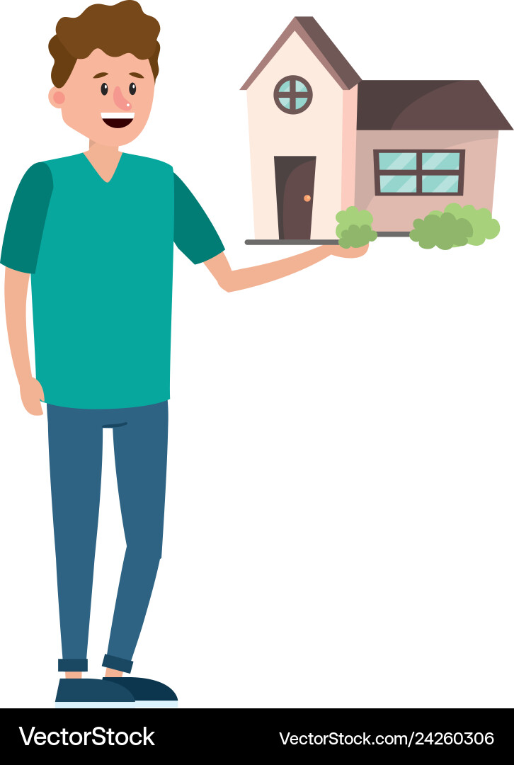 Real estate man cartoon Royalty Free Vector Image