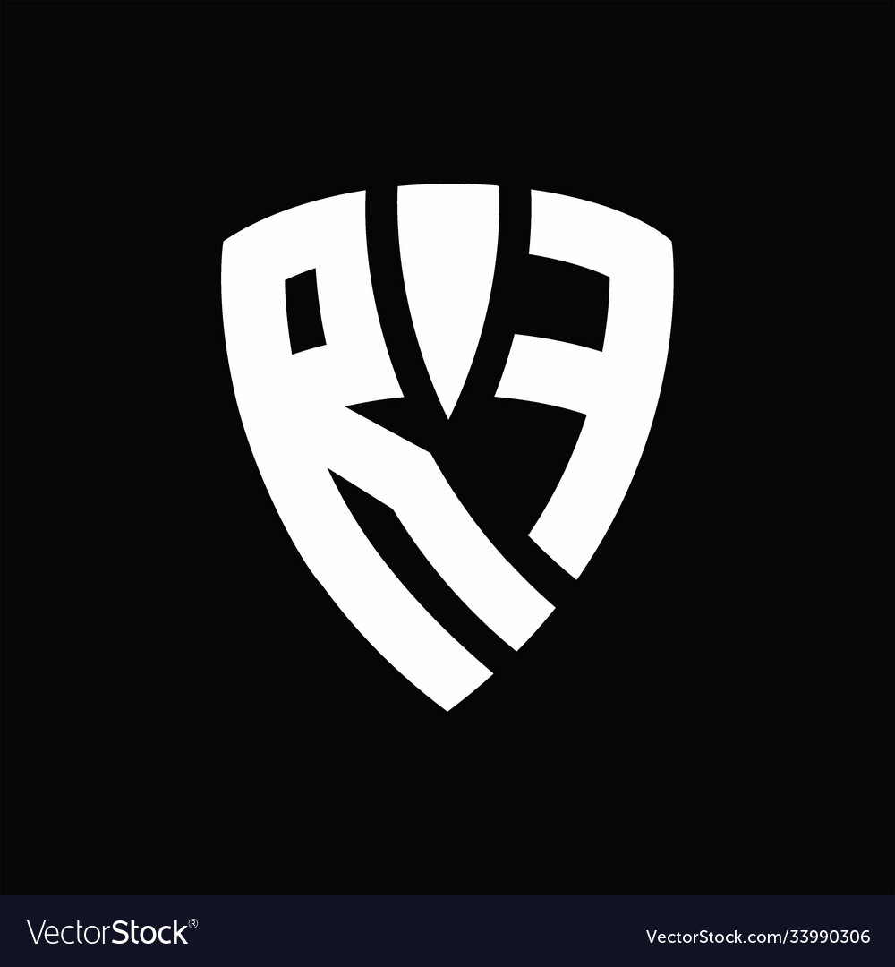 Rf logo monogram with shield elements shape Vector Image