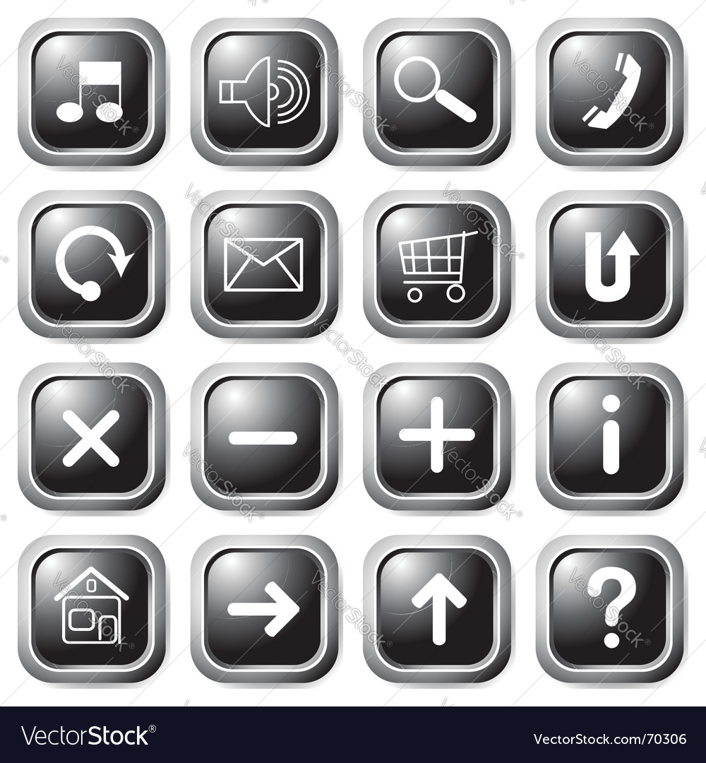 Square buttons Royalty Free Vector Image - VectorStock