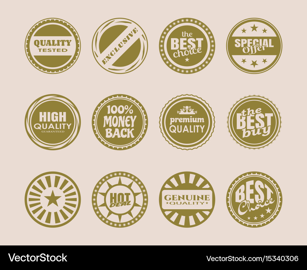 Stamps and stickers icons set Royalty Free Vector Image