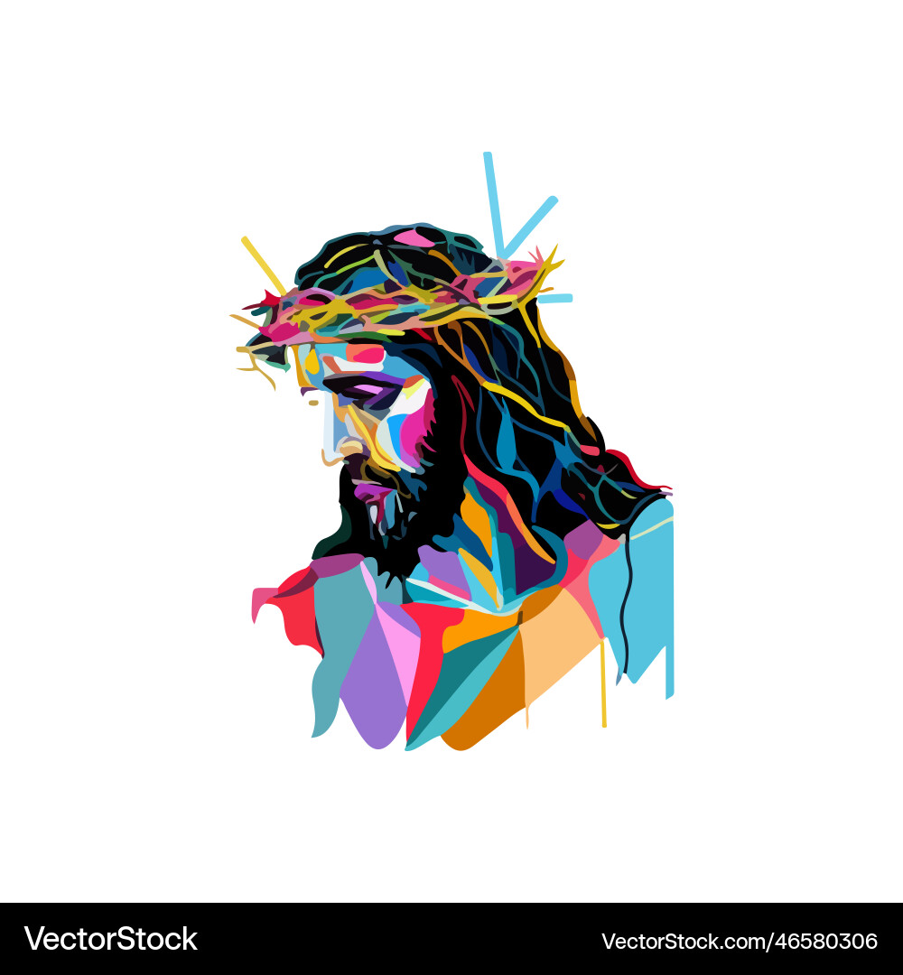T shirt print cloth jesus low poly Royalty Free Vector Image
