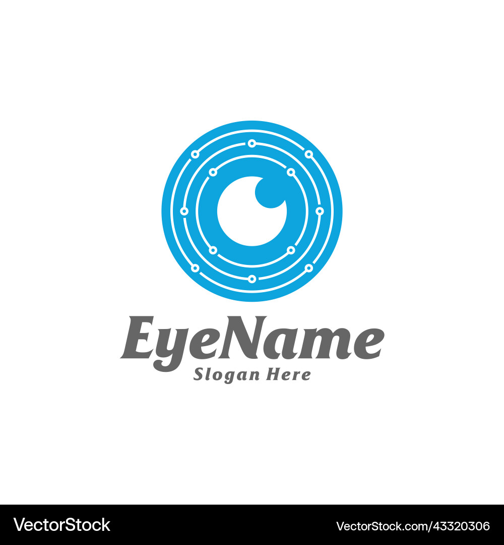 Tech eye logo design template Royalty Free Vector Image