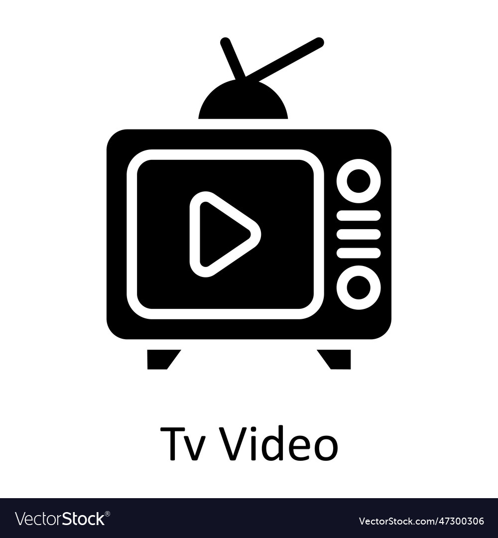 Tv video solid icon design u Royalty Free Vector Image