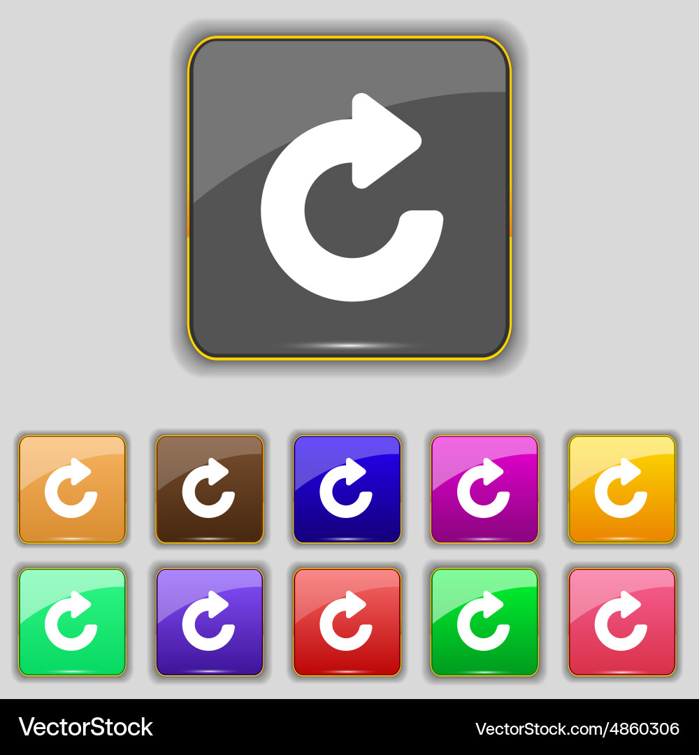 Upgrade arrow icon sign set with eleven colored Vector Image