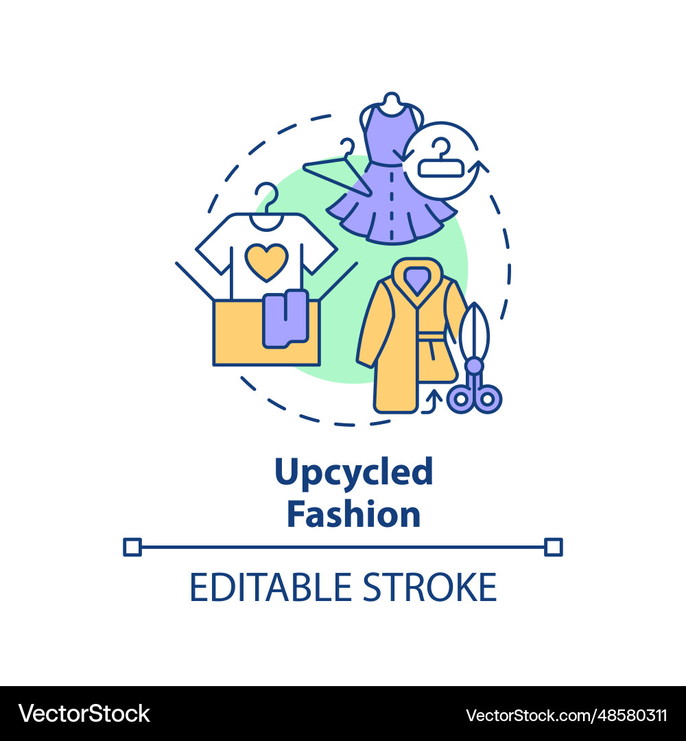 2d customizable thin line icon upcycled fashion Vector Image