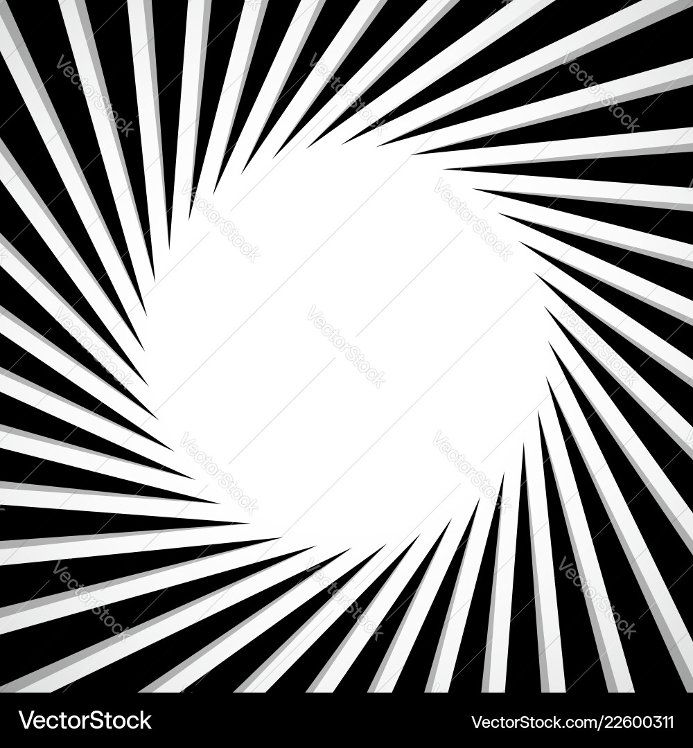 Black and white radial - radiating lines circular Vector Image