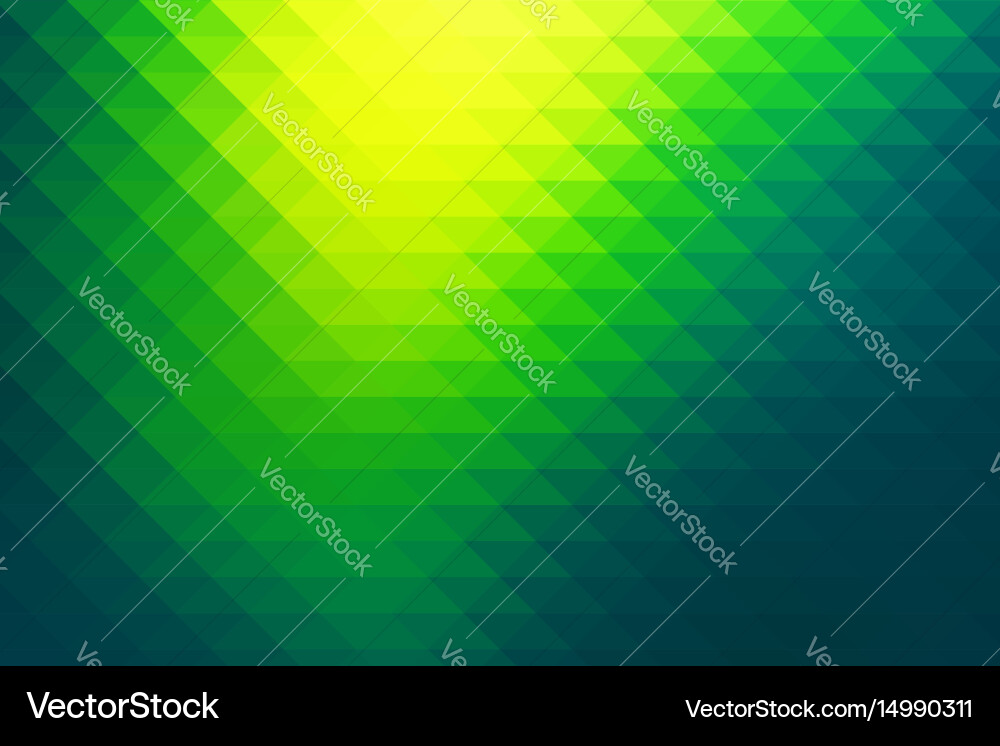 Bright yellow green rows of triangles background Vector Image