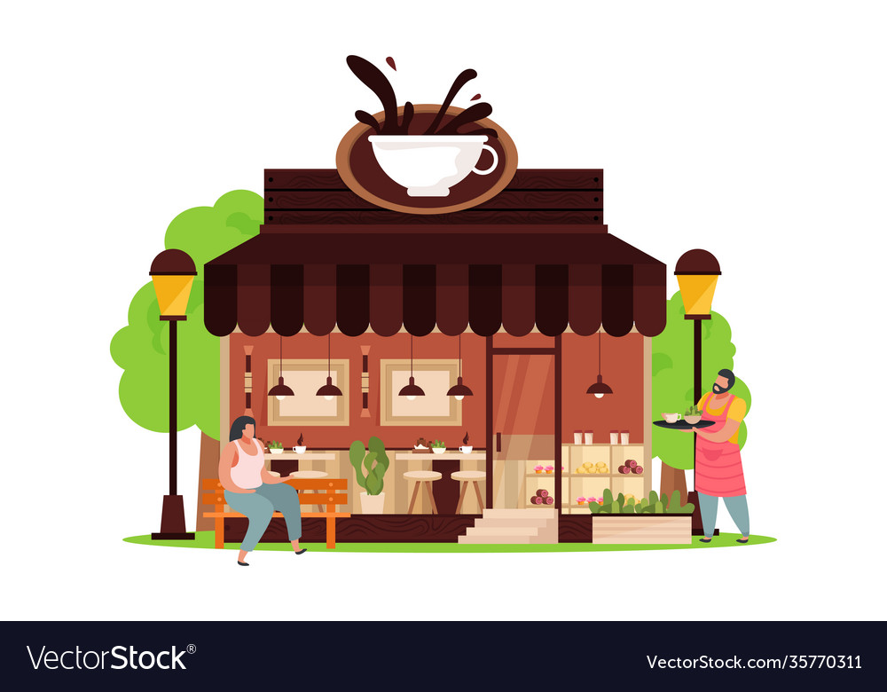 Cafeteria flat Royalty Free Vector Image - VectorStock