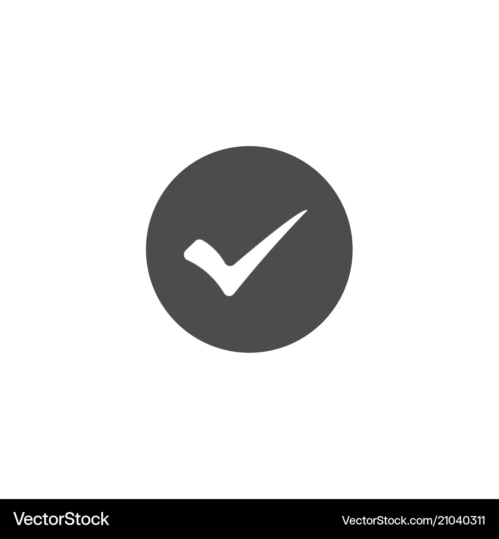 Check mark icon for web business finance and Vector Image