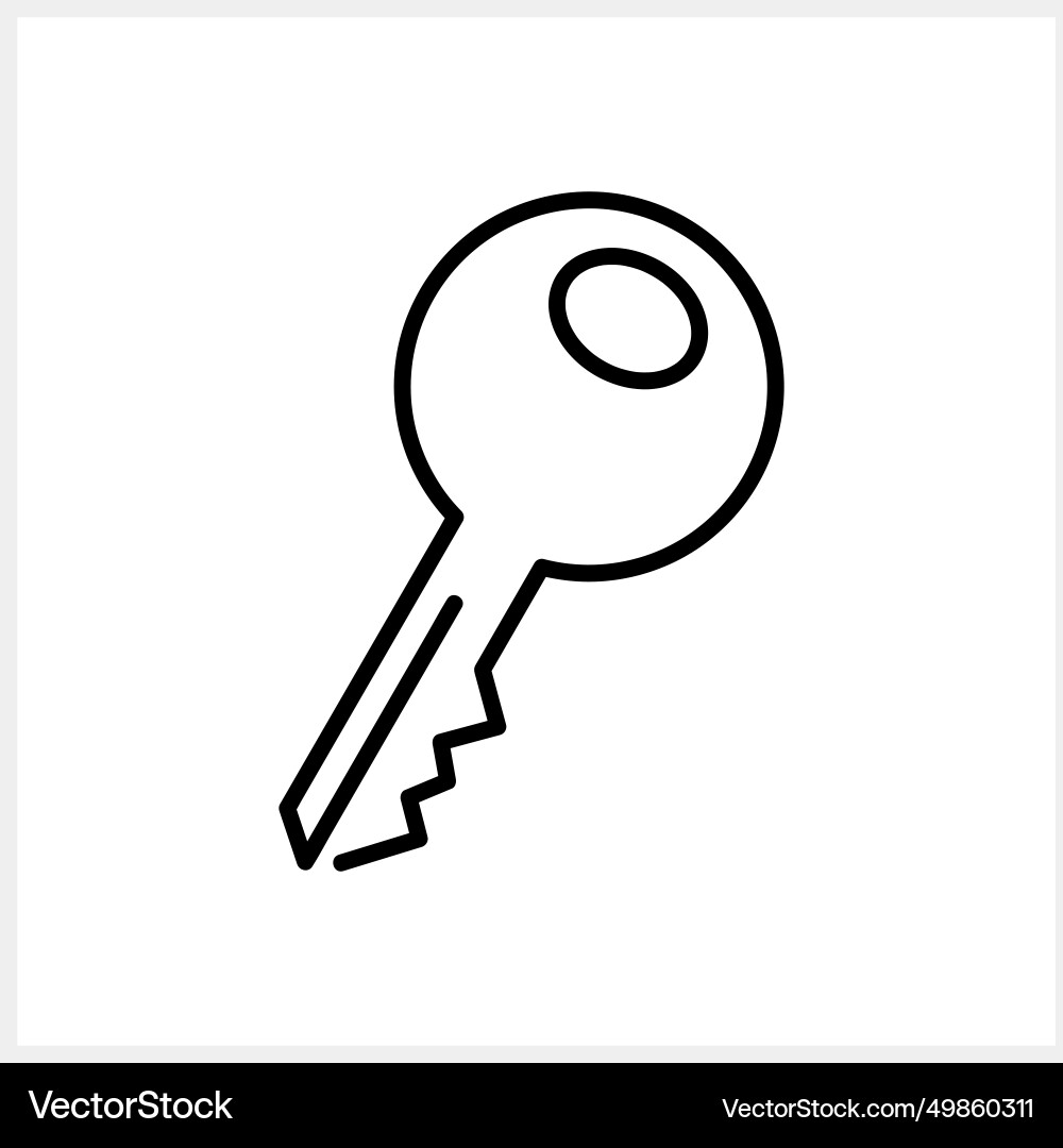 Doodle key icon isolated hand drawn art line Vector Image