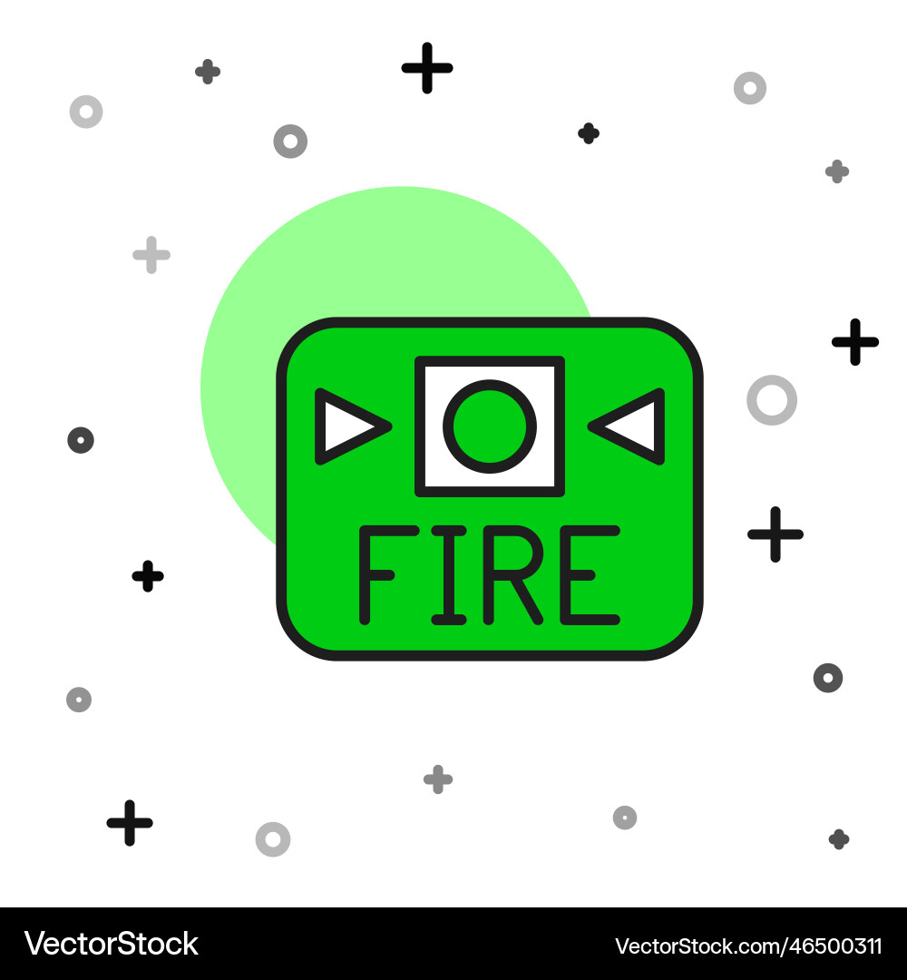 Filled outline fire alarm system icon isolated Vector Image