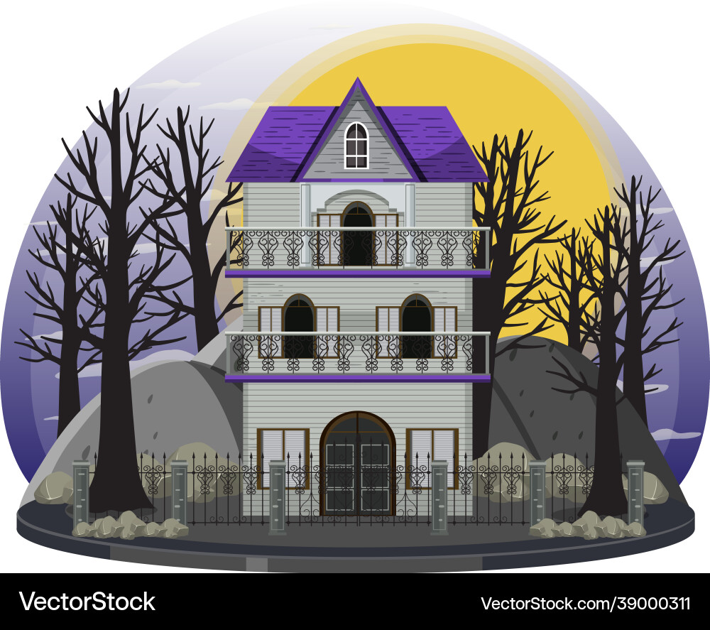 Halloween haunted house on white background Vector Image