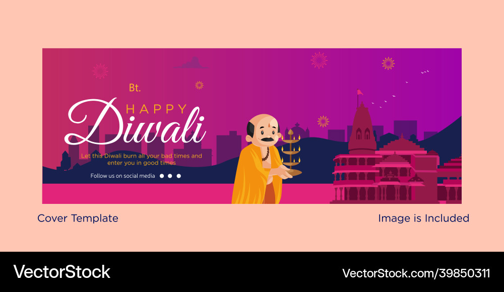 Happy diwali cover design Royalty Free Vector Image