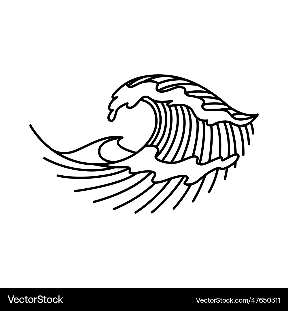 Oriental waves icon japan stylized ocean wave Vector Image