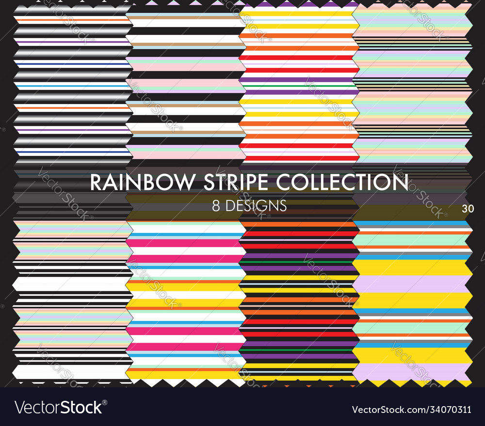 Rainbow stripe seamless pattern collection Vector Image