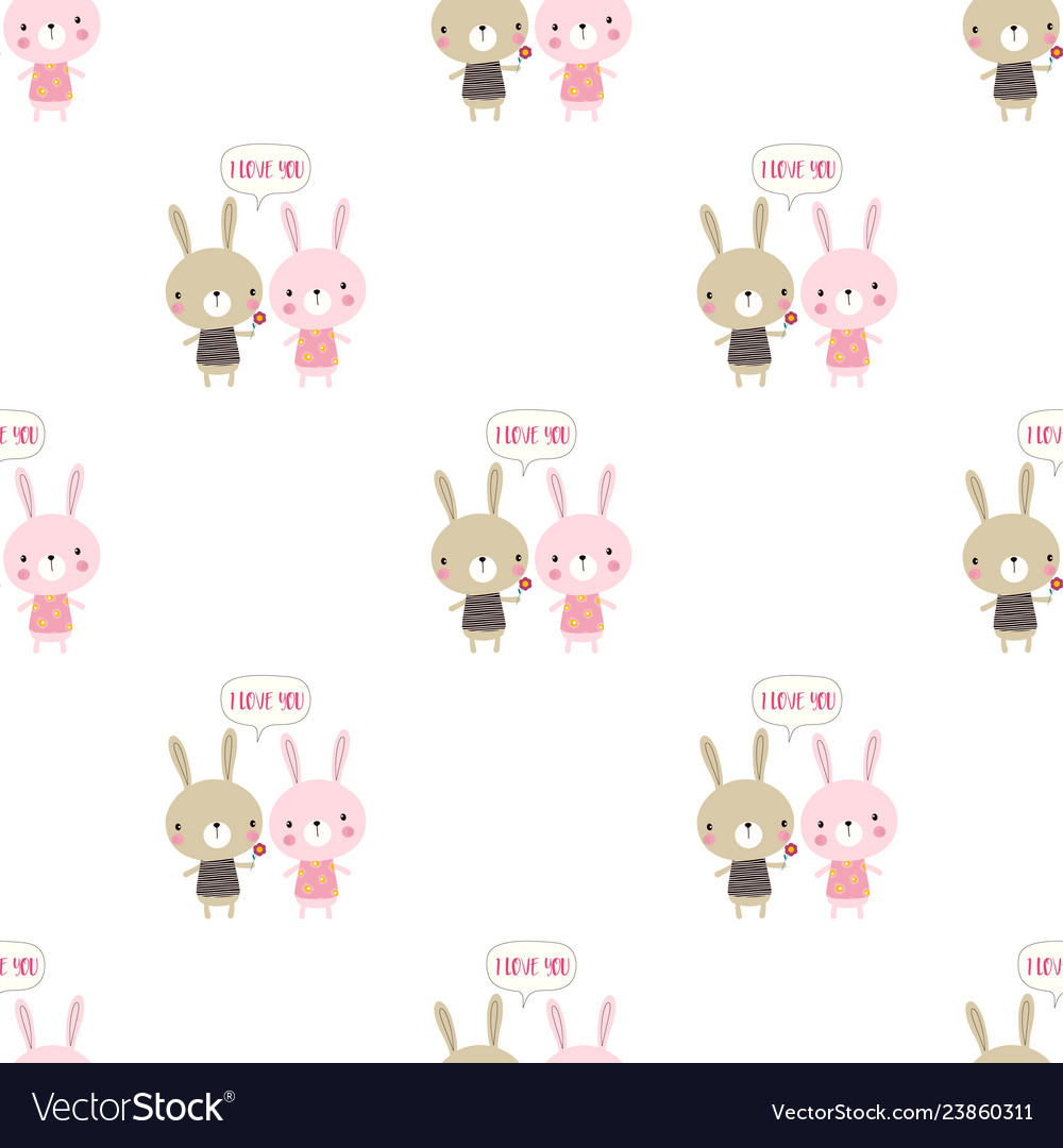 Seamless bunny pattern Royalty Free Vector Image