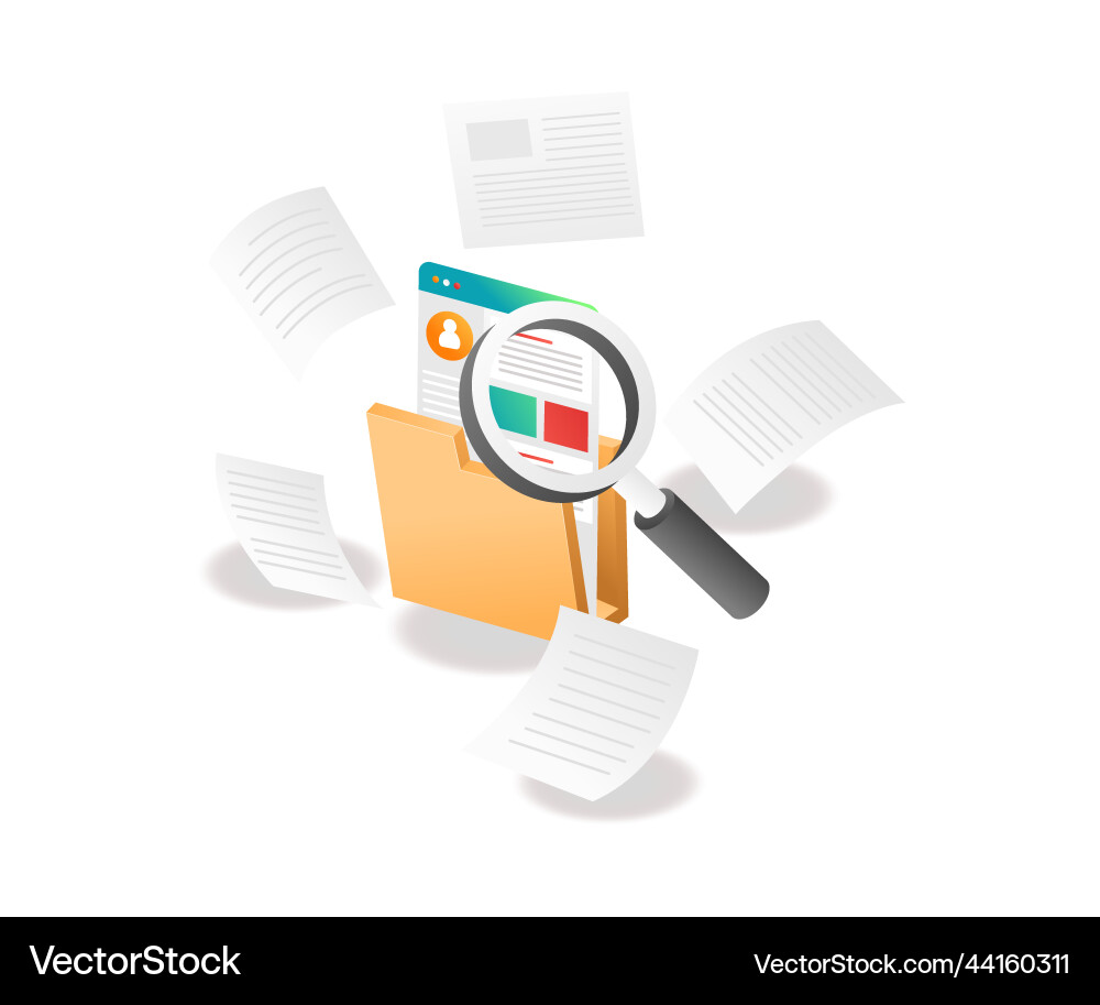 Searching for data in a folder Royalty Free Vector Image