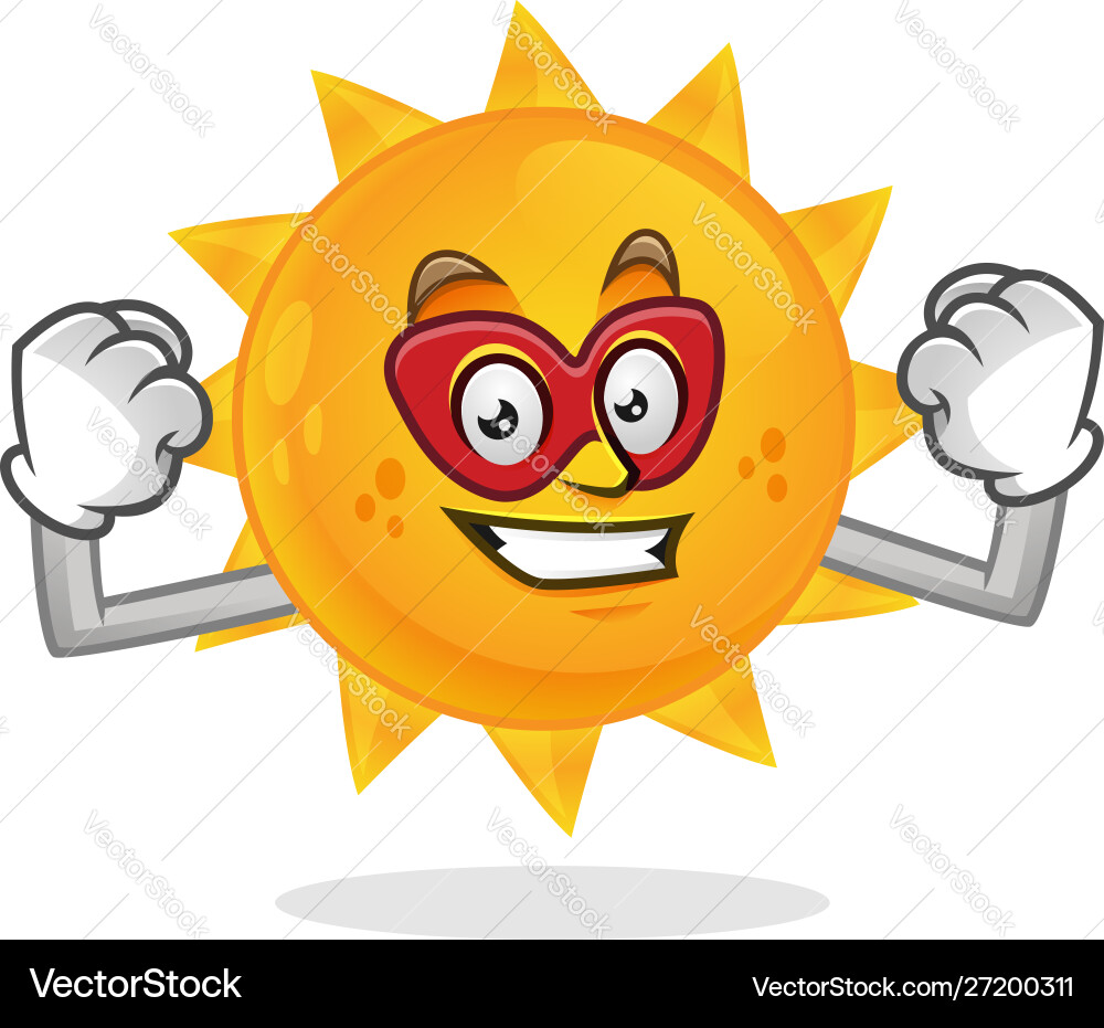Superhero sun character design or sun mascot Vector Image