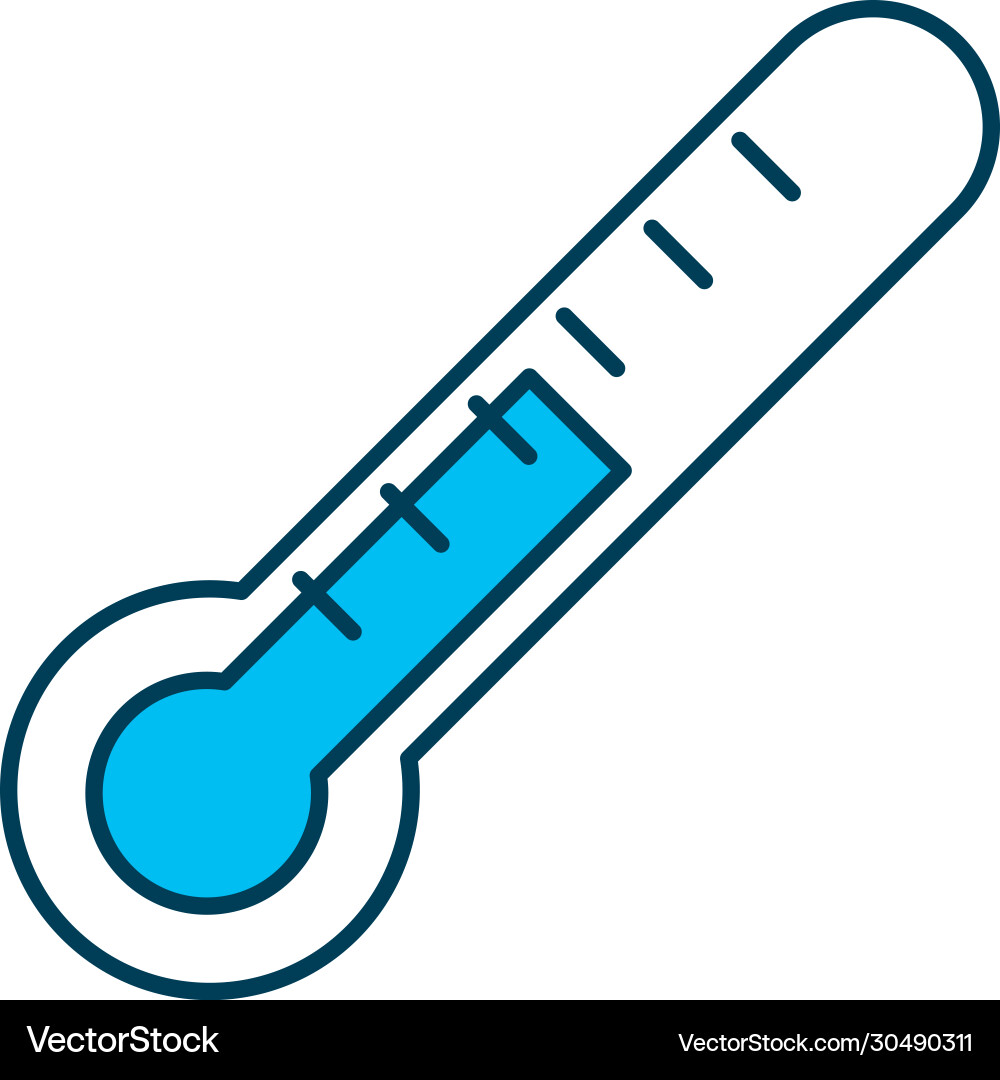 Thermometer icon line and fill style Royalty Free Vector