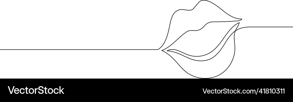 Woman lips laughing continuous one line drawing Vector Image