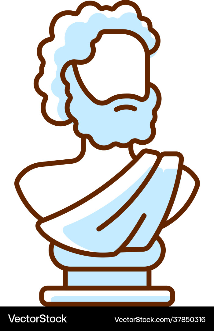 Ancient statue rgb color icon Royalty Free Vector Image
