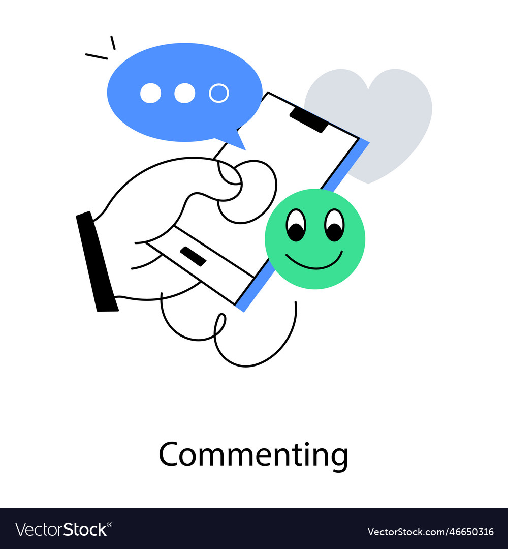 Commenting Royalty Free Vector Image - VectorStock